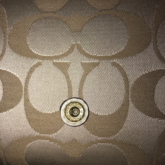 Coach | Accessories | Authentic Gold Coach Wallet And Check Book Holder ...